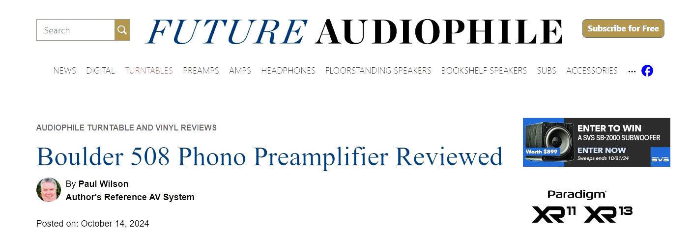 Nuova recensione del Boulder 508 da Future Audiophile Magazine - Audio ...